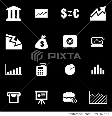 Vector white economic icon set - Stock Illustration [29187555] - PIXTA