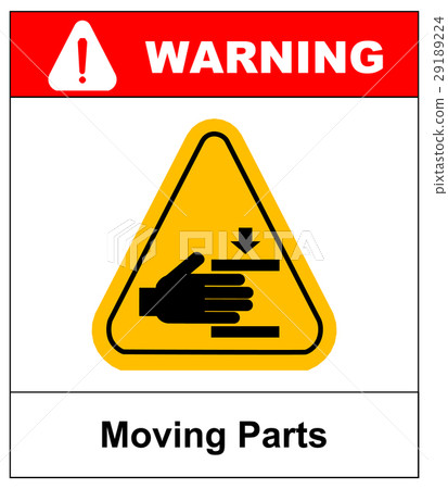 Set of danger Moving Parts signs, vector - Stock Illustration [29189224 ...