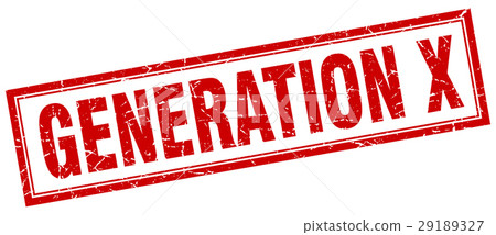generation x square stamp - Stock Illustration [29189327] - PIXTA