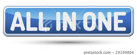 ALL IN ONE - Abstract beautiful button with text. - Stock Illustration ...