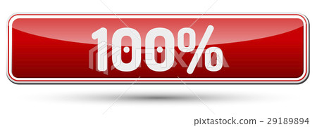 100% - Abstract beautiful button with text. - Stock Illustration ...