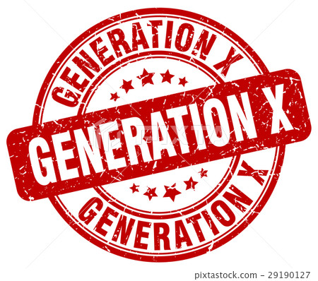 generation x red grunge stamp - Stock Illustration [29190127] - PIXTA