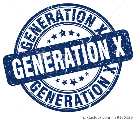 generation x blue grunge stamp - Stock Illustration [29190129] - PIXTA