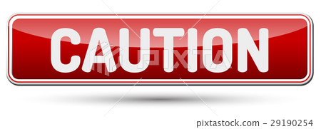 CAUTION - Abstract beautiful button with text. - Stock Illustration ...