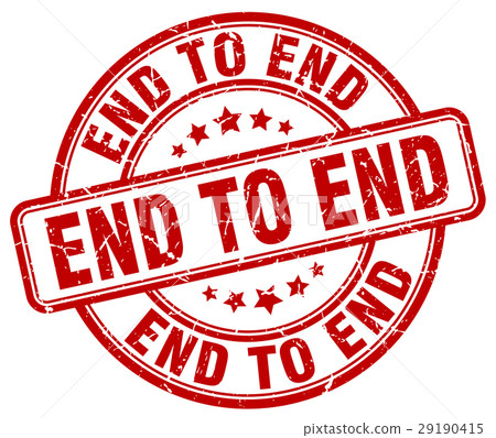end to end red grunge stamp - Stock Illustration [29190415] - PIXTA