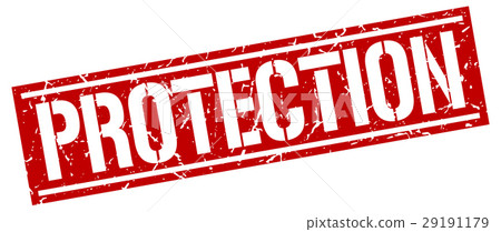 protection square grunge stamp - Stock Illustration [29191179] - PIXTA