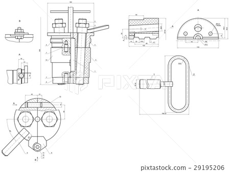 Expanded drawing of engineering elements - Stock Illustration [29195206 ...