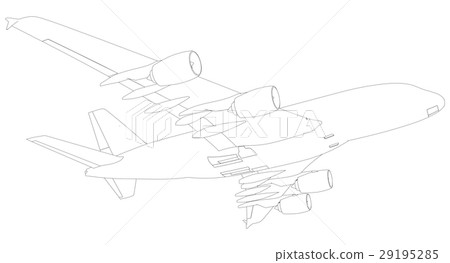 Sketch of airplane. Bottom view - Stock Illustration [29195285] - PIXTA