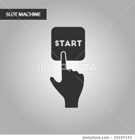 black and white style hand button start - Stock Illustration [29197143 ...