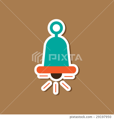 paper sticker on stylish background bell ringer - Stock Illustration ...