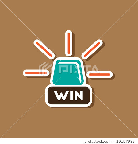 paper sticker on stylish background Win lamp - Stock Illustration ...