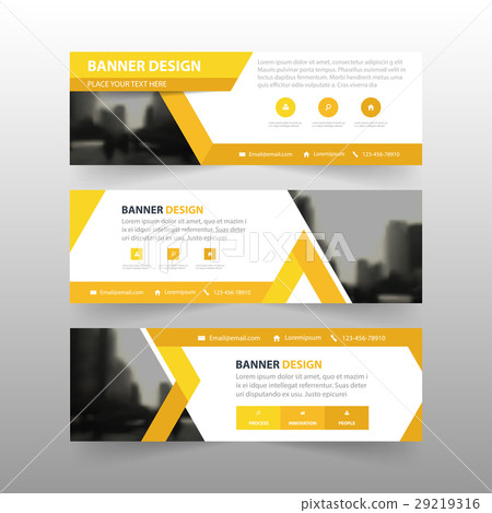 yellow triangle corporate business banner template - Stock Illustration ...