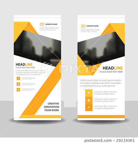 yellow square Business Roll Up Banner template - Stock Illustration ...