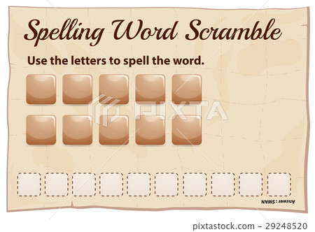 Spelling word scramble game template - Stock Illustration [29248520 ...