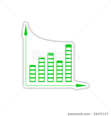 paper sticker on white background economic graph - Stock Illustration ...