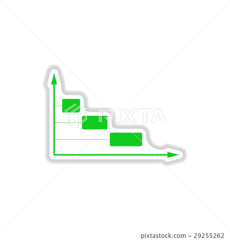 paper sticker on white background financial graph - Stock Illustration ...