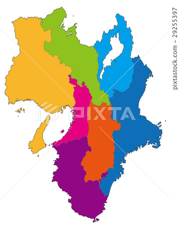 Kinki area Kansai map - Stock Illustration [29255397] - PIXTA