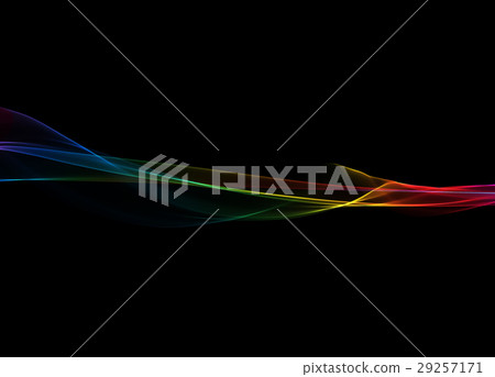 abstract colorful wavy smoke flame over black - Stock Illustration ...