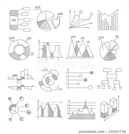 Data Graphic Representation Charts Of Different - Stock Illustration ...
