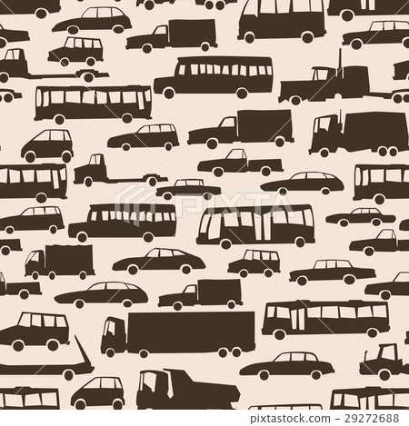 Seamless cartoon background with many cars. - Stock Illustration ...