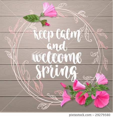 Handwritten vintage lettering spring quote. - Stock Illustration ...