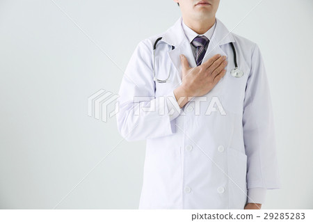 Male doctor putting hands on my chest - Stock Photo [29285283] - PIXTA