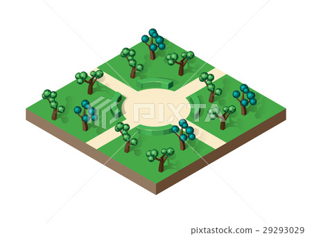 Isometric view projection summer landscape. - Stock Illustration ...