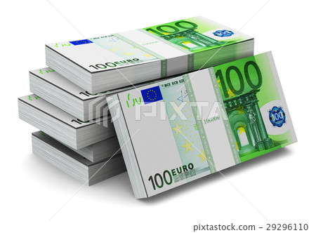 Stacks of 100 Euro banknotes - Stock Illustration [29296110] - PIXTA