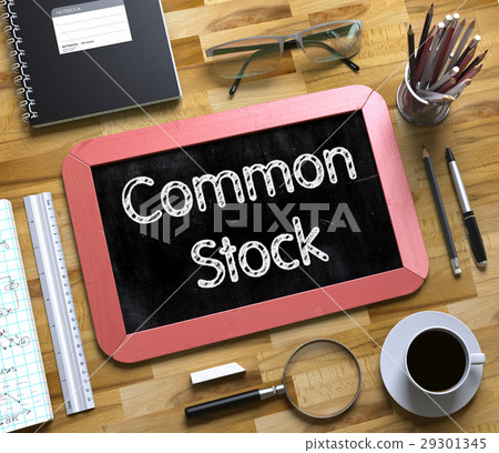 Common Stock Handwritten on Small Chalkboard. 3d. - Stock Illustration ...