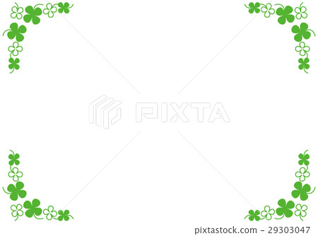 Line Clover Four Leaves Decorative Frame - Stock Illustration [29303047 ...