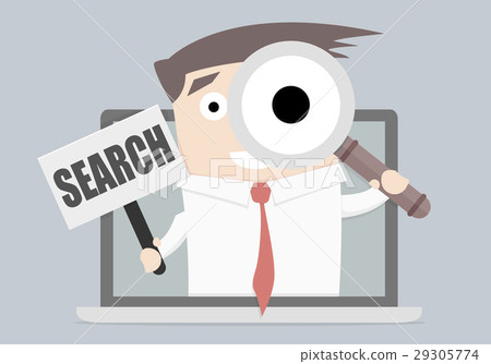 Businessman laptop Search - Stock Illustration [29305774] - PIXTA