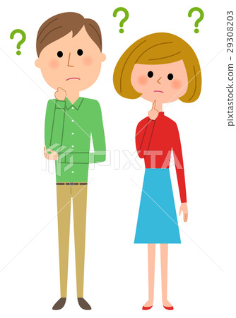 Young couple question - Stock Illustration [29308203] - PIXTA