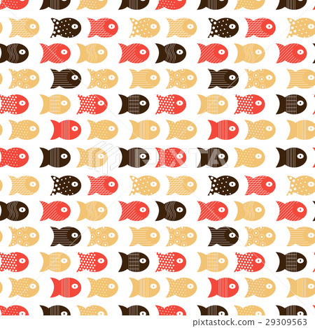 Fish seamless pattern for fabric textile design - Stock Illustration ...