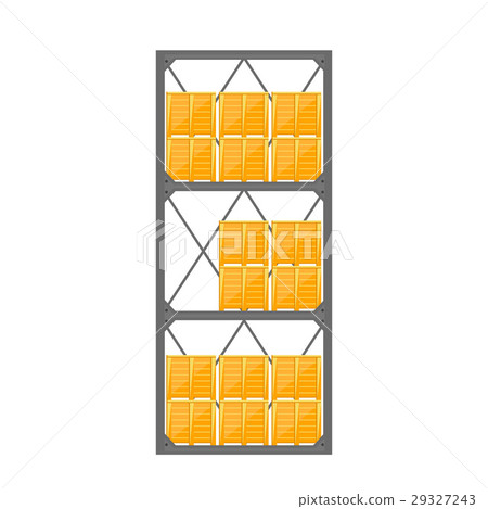 Cargoes on pallets raster illustration - Stock Illustration [29327243 ...