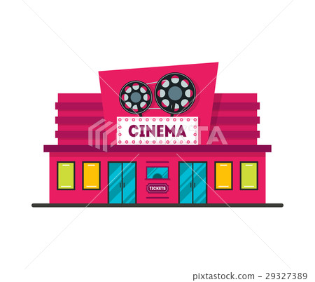 Cartoon Cinema Building. Vector - Stock Illustration [29327389] - PIXTA