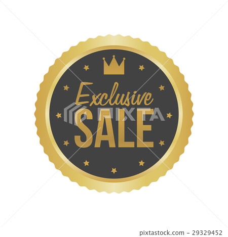 Vector Exclusive Sale Gold Sign, Round Label - Stock Illustration ...