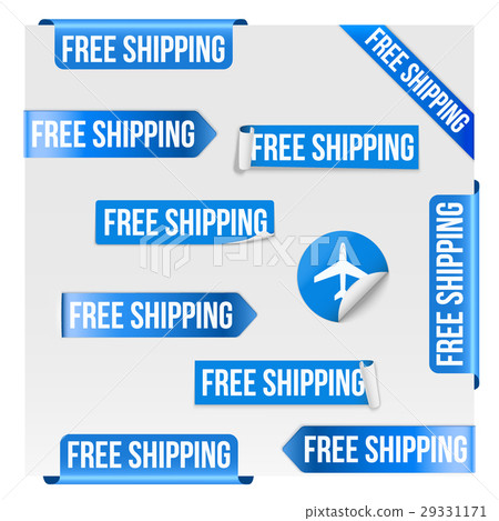 Free Shipping Blue Label Design - Stock Illustration [29331171] - PIXTA