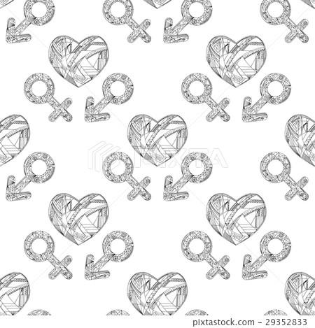 Vector abstract male, female gender signs pattern. - Stock Illustration ...