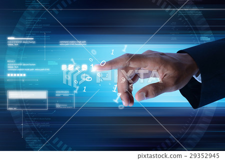 Man pressing on digital buttons - Stock Illustration [29352945] - PIXTA