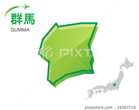 Map of Gunma prefecture: Illustration material - Stock Illustration ...