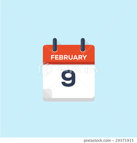 9. february calendar, vector illustration - Stock Illustration ...