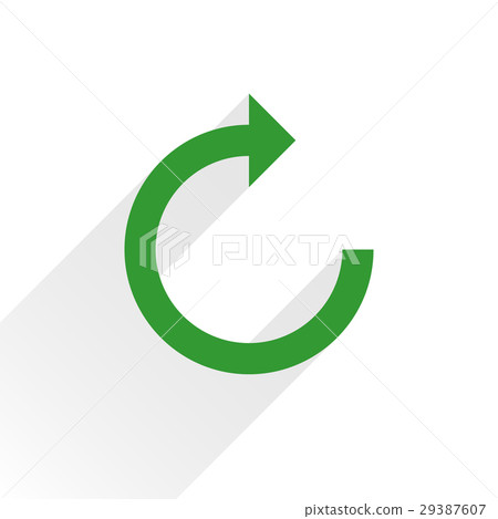 Flat green arrow icon rotation sign on white - Stock Illustration ...
