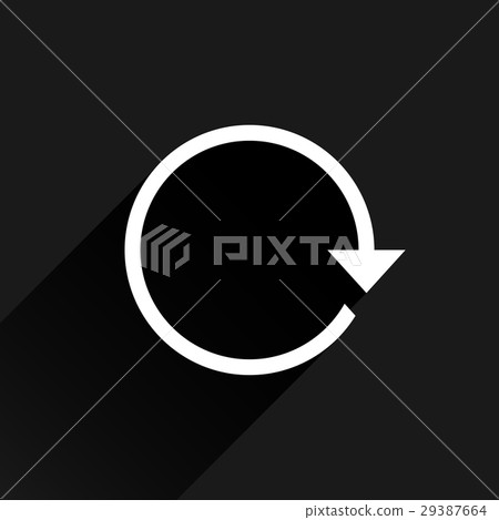 White arrow icon refresh sign on black background - Stock Illustration ...