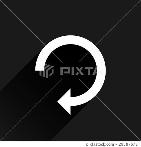 White arrow icon refresh sign on black background - Stock Illustration ...