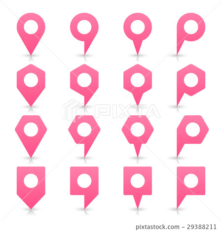 Pink blank map pin sign flat location icon - Stock Illustration ...