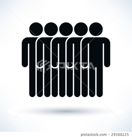 Black five people man figure with drop shadow - Stock Illustration ...