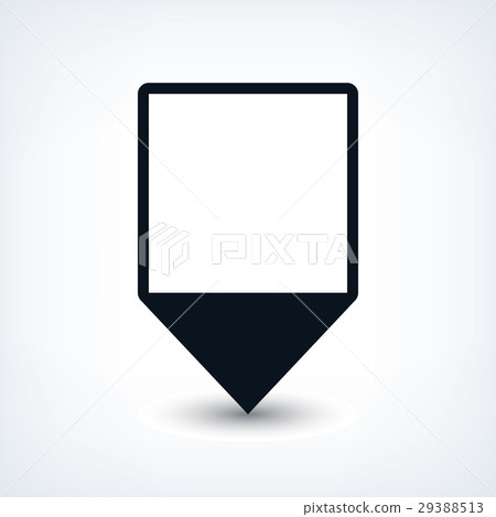 Black blank map pin flat location sign square icon - Stock Illustration ...