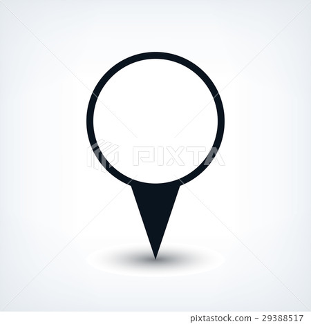 Blabk map pin flat location sign blank circle icon - Stock Illustration ...