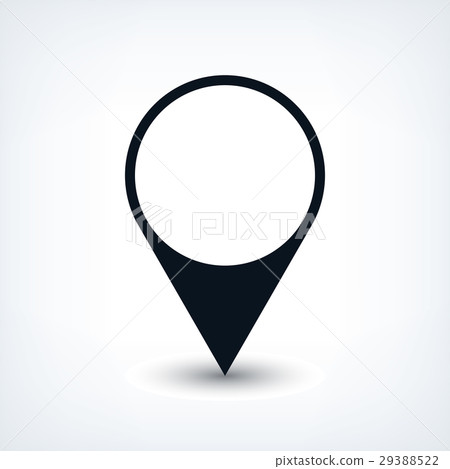 Blabk map pin flat location sign blank circle icon - Stock Illustration ...