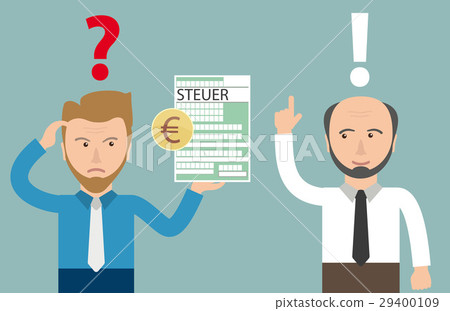 Cartoon Angry Businessman Steuer Euro Accountant - Stock Illustration ...